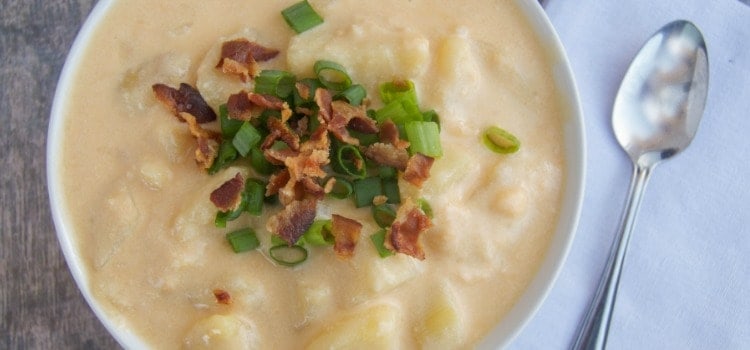 Slow Cooker Cheesy Potato Soup • The Diary Of A Real Housewife