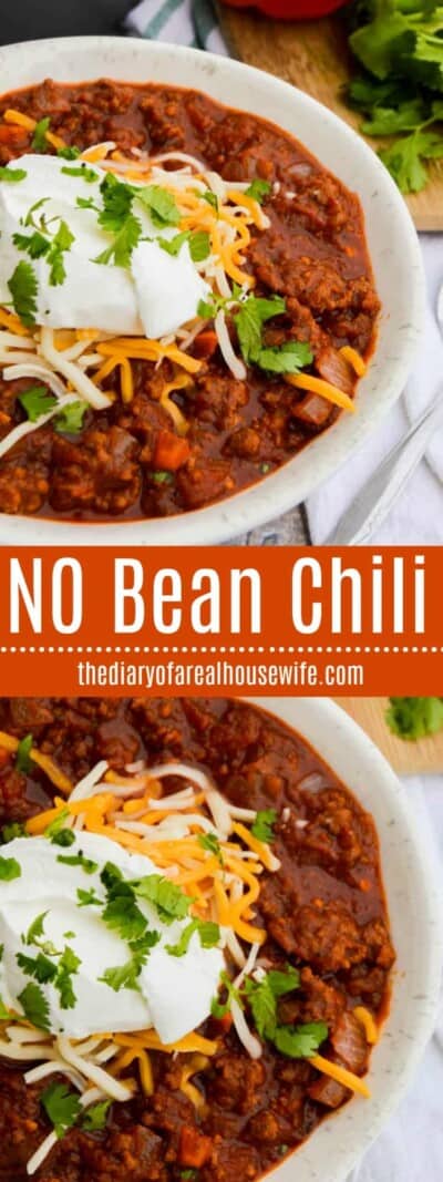 No Bean Chili • The Diary of a Real Housewife