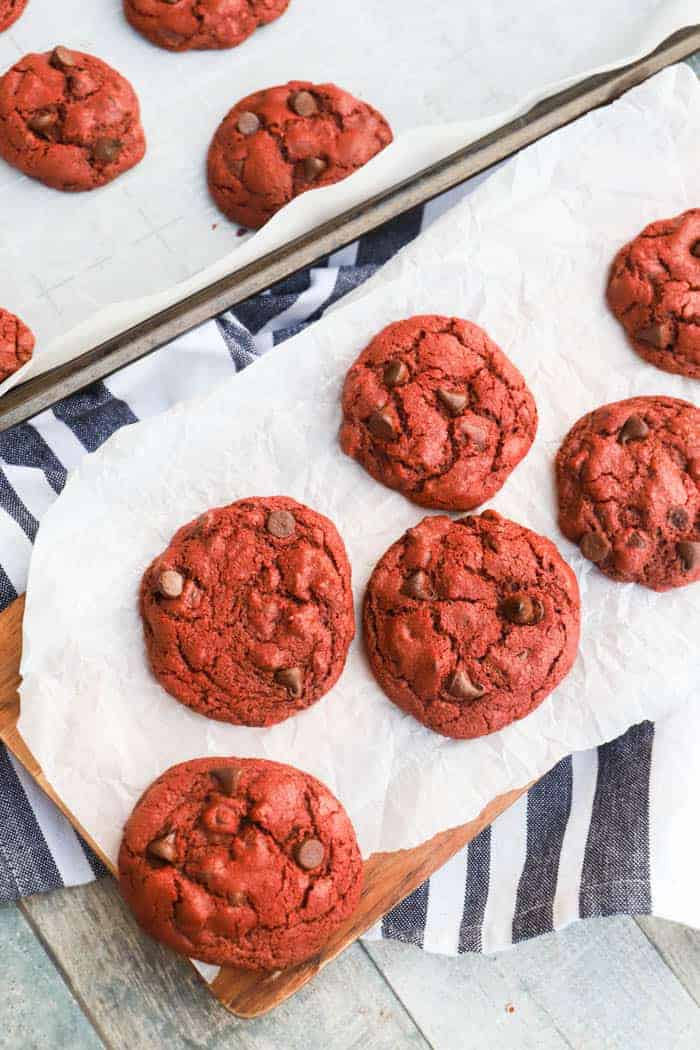 Red Velvet Chocolate Chip Cookie - The Diary of a Real Housewife