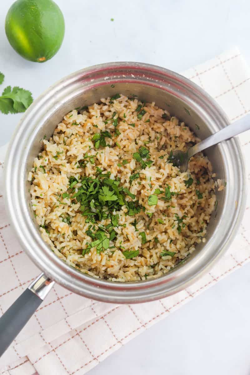 Cilantro Lime Brown Rice - The Diary of a Real Housewife